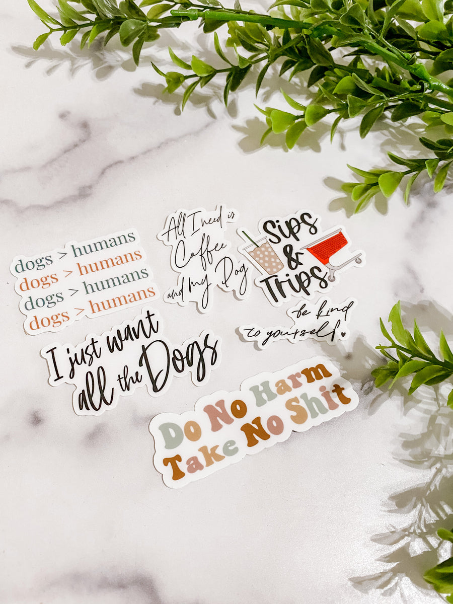 Dogs > Human Sticker – Amber Christi Design