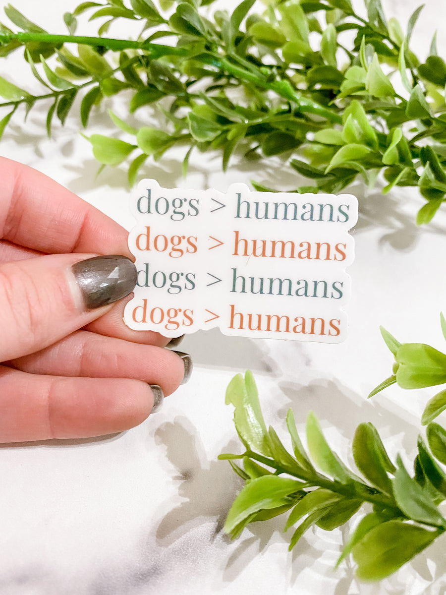 Dogs > Human Sticker – Amber Christi Design